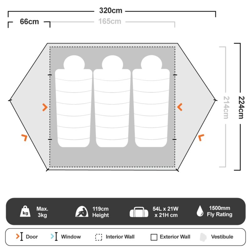 Carpa para 3 personas Catalyst 3P - Marmot - 4nomads Perú