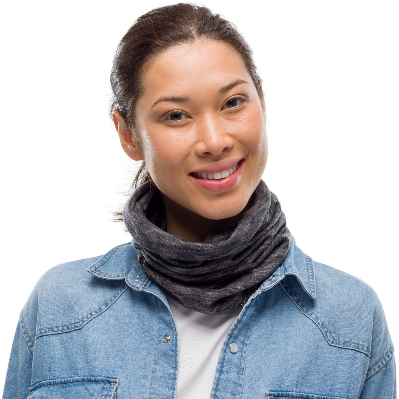 Bandana de lana merino Midweight Graphite - Buff - 4nomads Perú